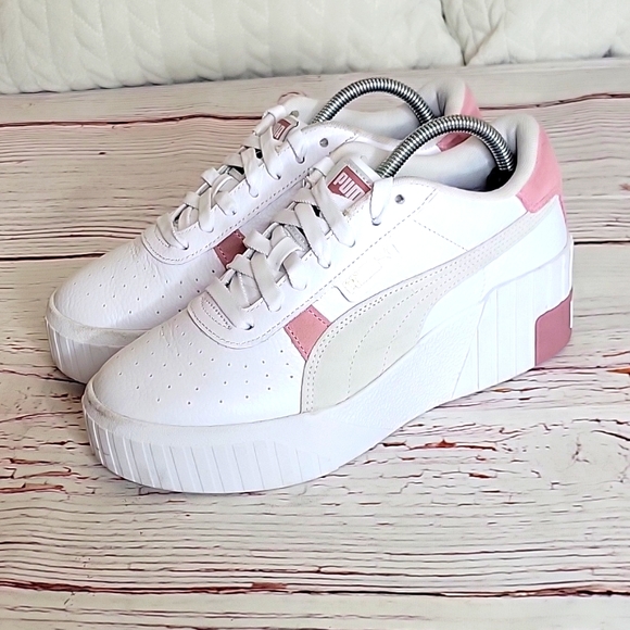 Puma | Shoes | Puma Cali White And Pink Wedge Size 75 Fits Like A 7 ...